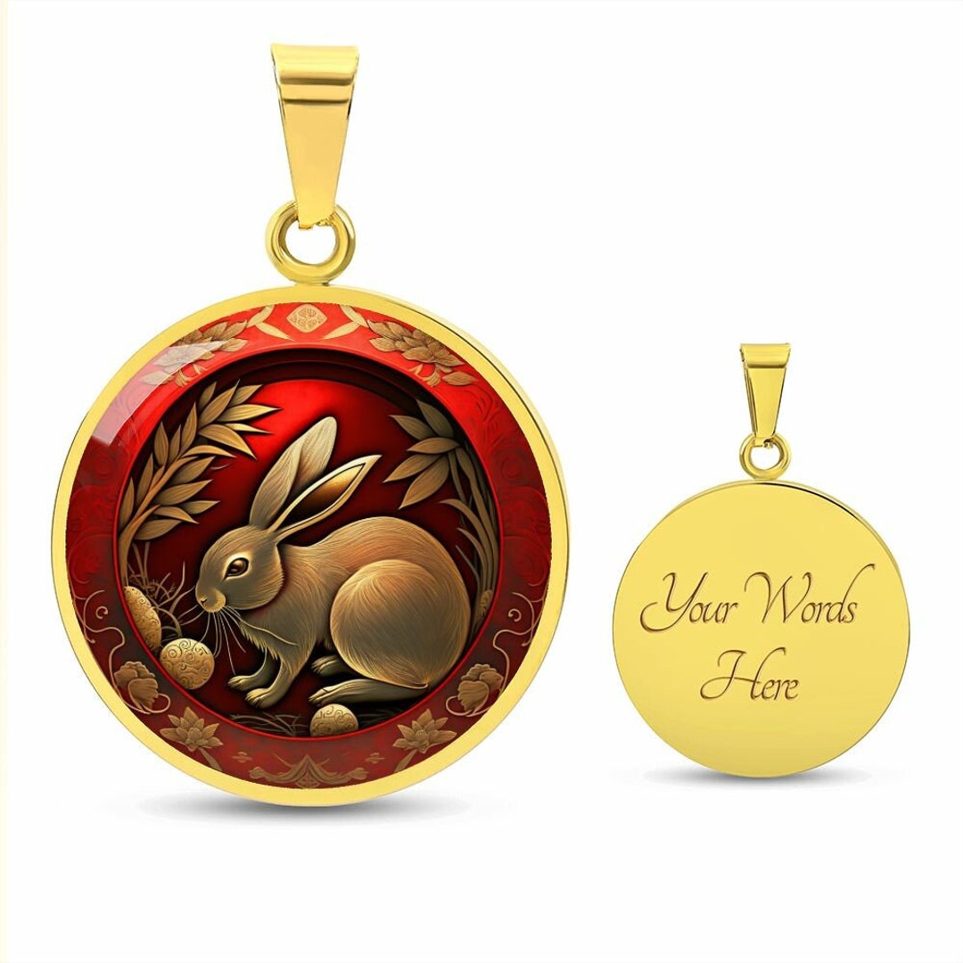 Year of the Rabbit 2023 Pendant Necklace, Chinese Zodiac Necklace ...