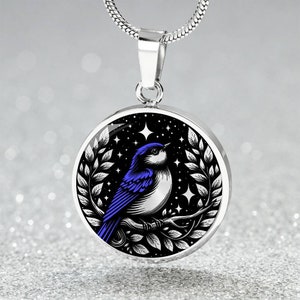 Bluebird Pendant Necklace, Bangle Bracelet or Keychain - Silver or Gold ...