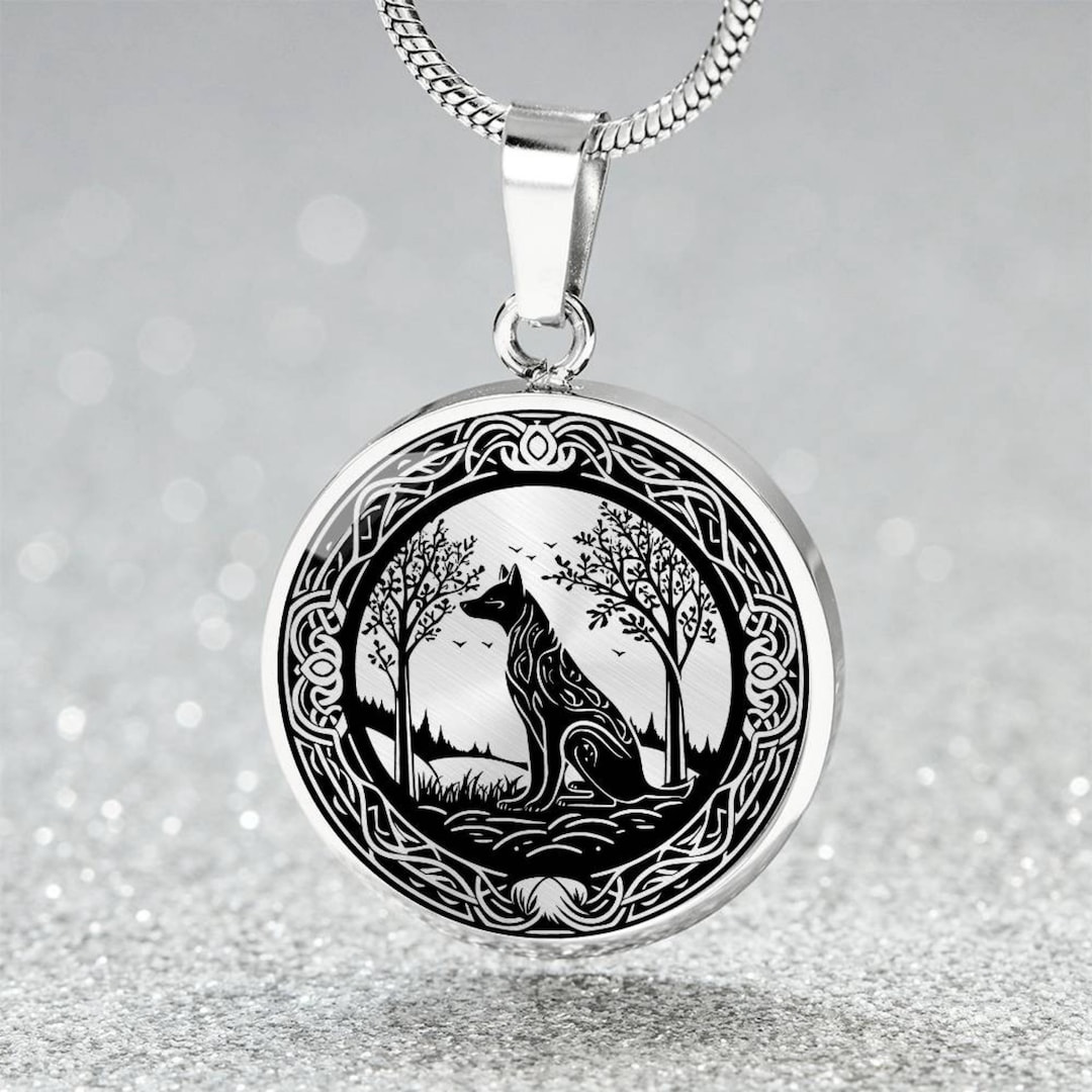 Personalized Celtic Wolf Necklace Silver - Spirit Animal Necklace for ...