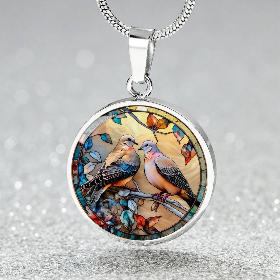 Turtle Dove Necklace Peace Dove Jewelry Dove Charm Pendant Silver Bird ...