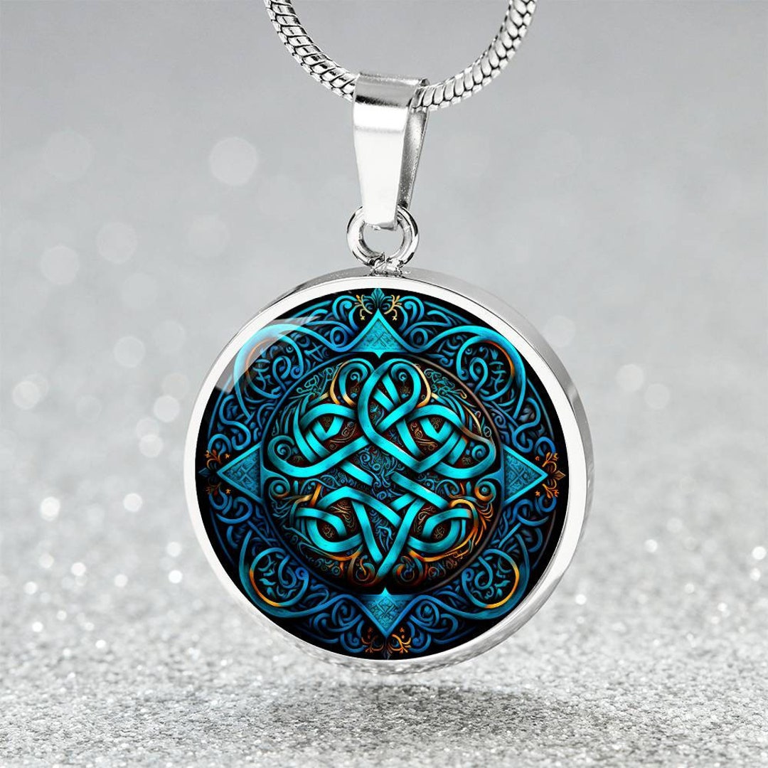 Celtic Necklace, Personalized 18K Gold Celtic Jewelry, Engraved Celtic ...