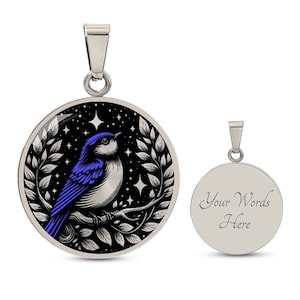 Bluebird Pendant Necklace, Bangle Bracelet or Keychain - Eastern Blue ...