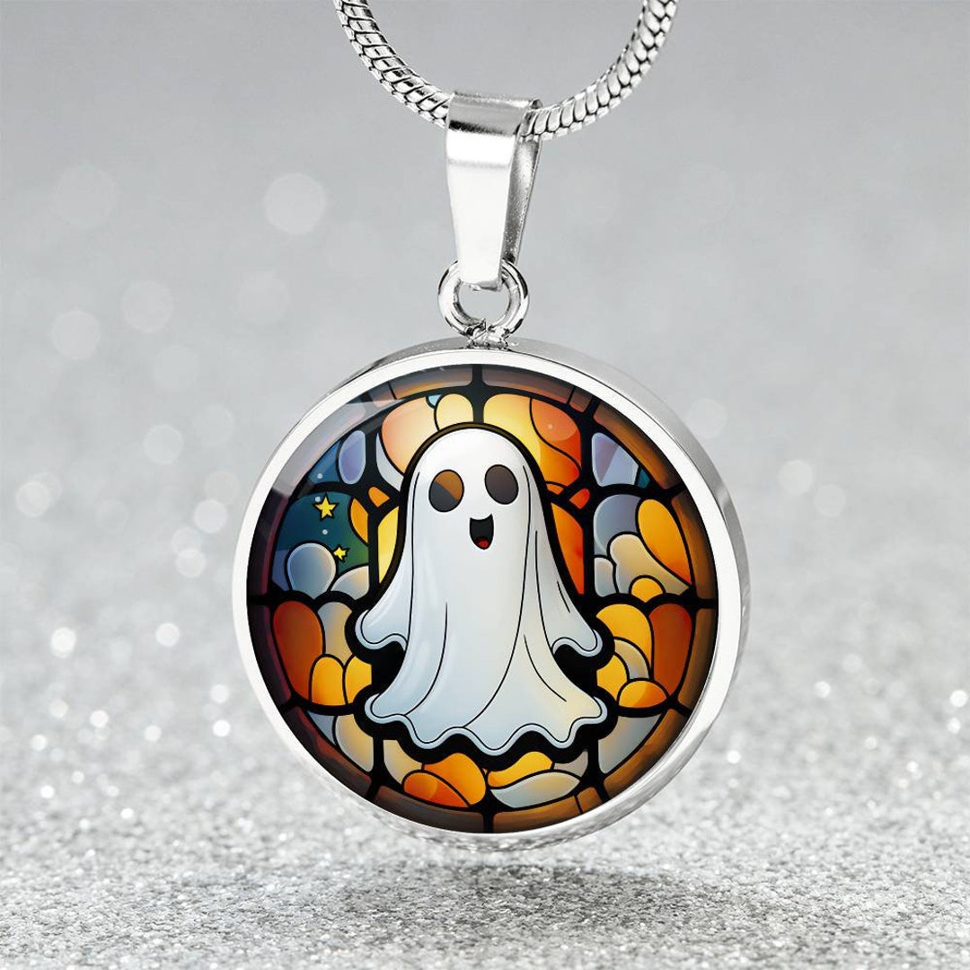 Ghost Pendant Necklace, Bangle Bracelet or Keychain - Personalized ...