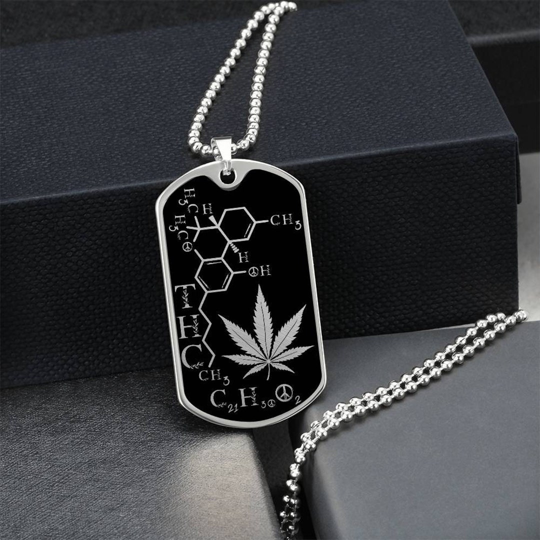 Marijuana Leaf Necklace, Personalized Cannabis Charm Pendant, Gold Weed ...