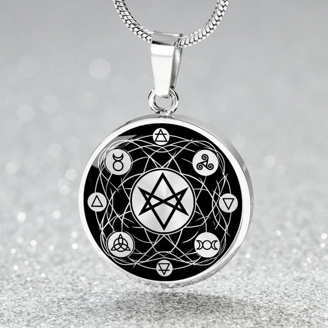 Hexagram Gothic Necklace, Engraved Goth Jewelry Gifts for Her ...