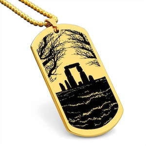 Engraved Stonehenge Necklace the Great Henge Gift for Dad Necklace 7 ...