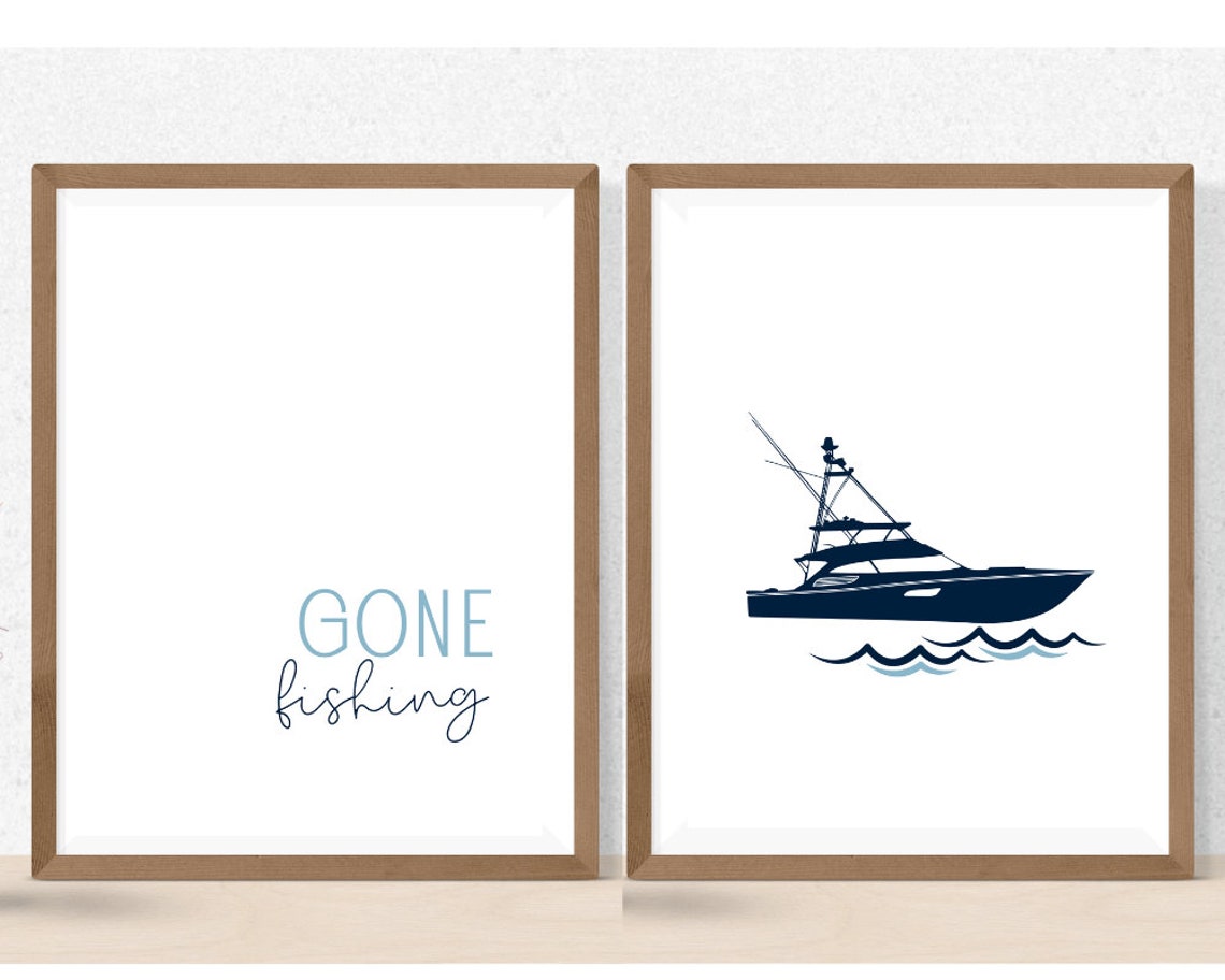 Gone Fishing Nursery Decor Digital Download Prints Gallery Wall Kids ...