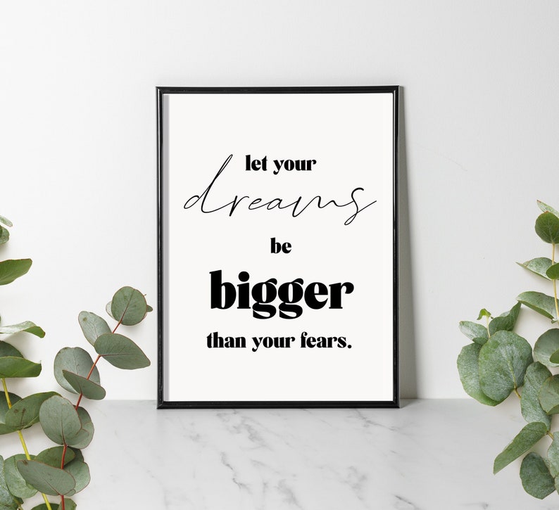 Minimalist Boho Inspirational Motivational Digital Let Your Dreams Be ...