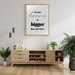 Minimalist Boho Inspirational Motivational Digital Let Your Dreams Be ...