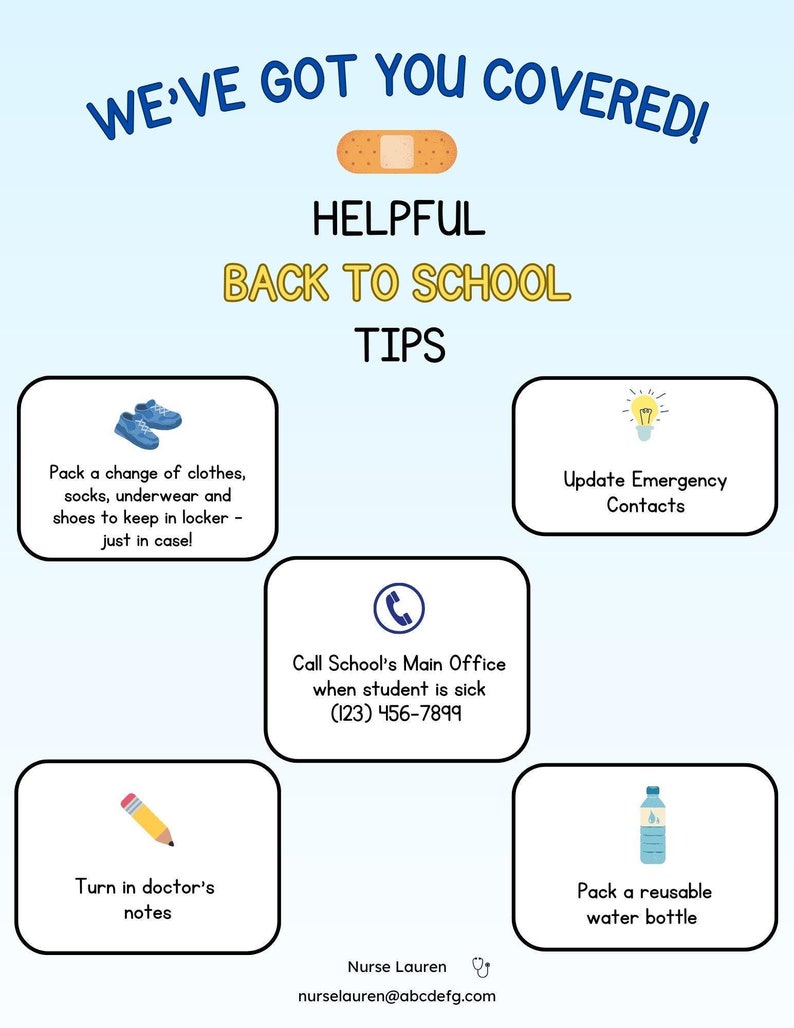 Editable Back to School Tips Printable | Canva Template (digital ...