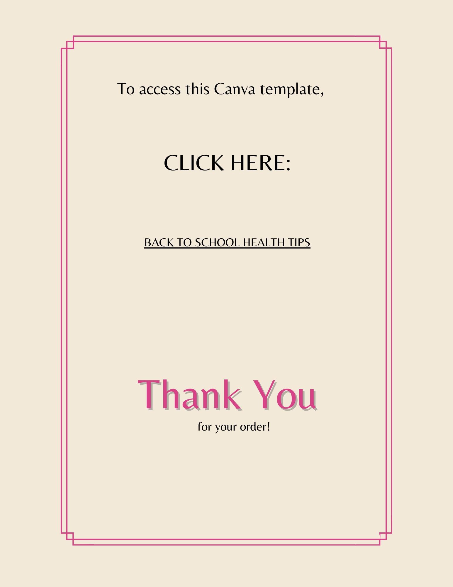 Editable Back to School Tips Printable | Canva Template (digital ...