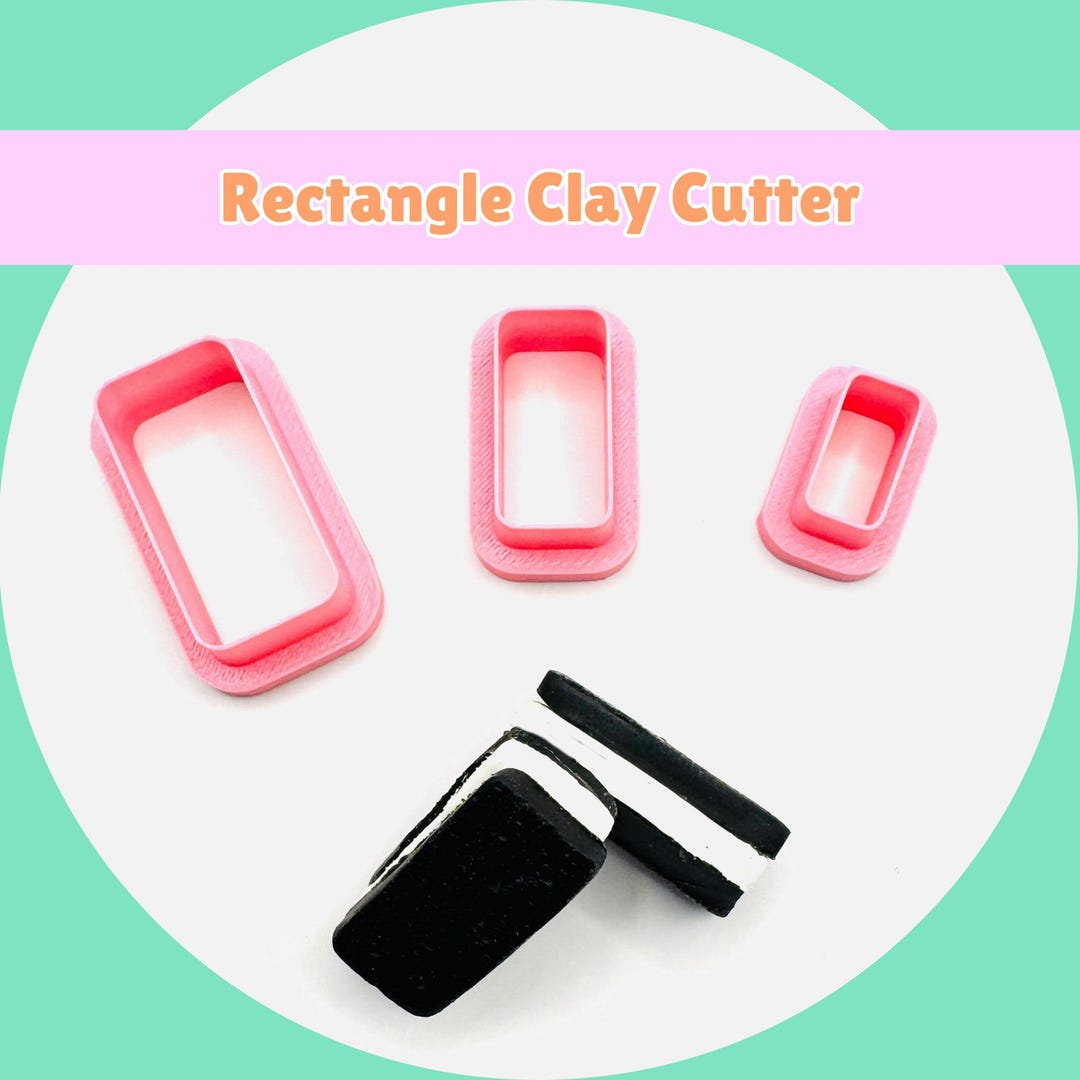 Rounded Rectangle Clay Cutter – for Crafts, Polymer Clay, and Mini Food ...