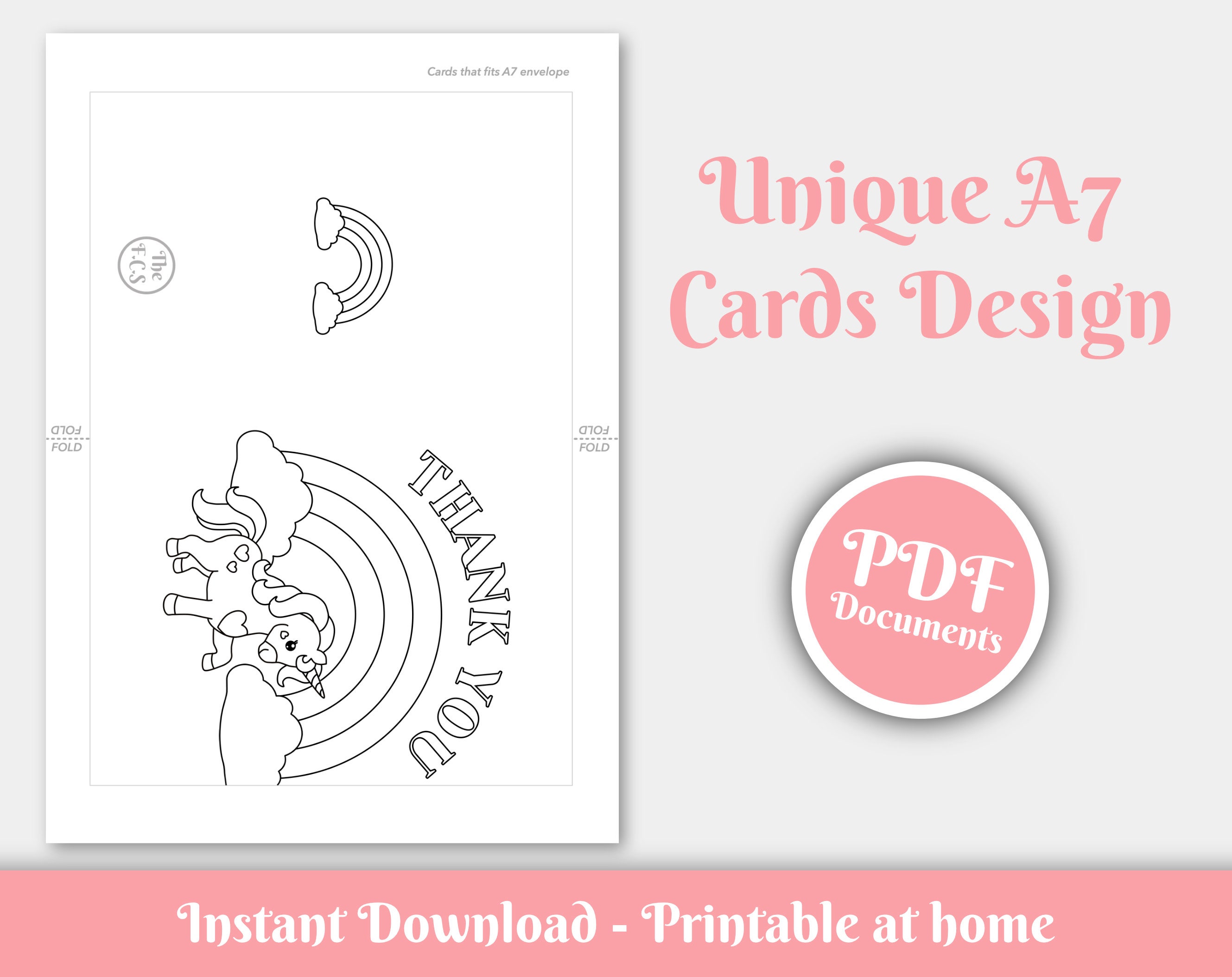 Coloring Cards for Kids With Thank You Message Printable at Home - Etsy