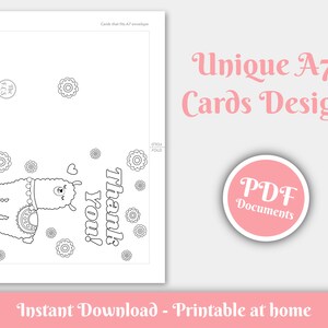 Coloring Cards for Kids With Thank You Message Printable at Home - Etsy