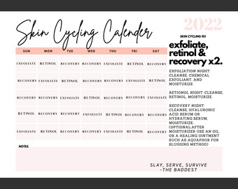 Skincare Routine Skin Cycling Skincare Skin Health Skincare Calendar ...