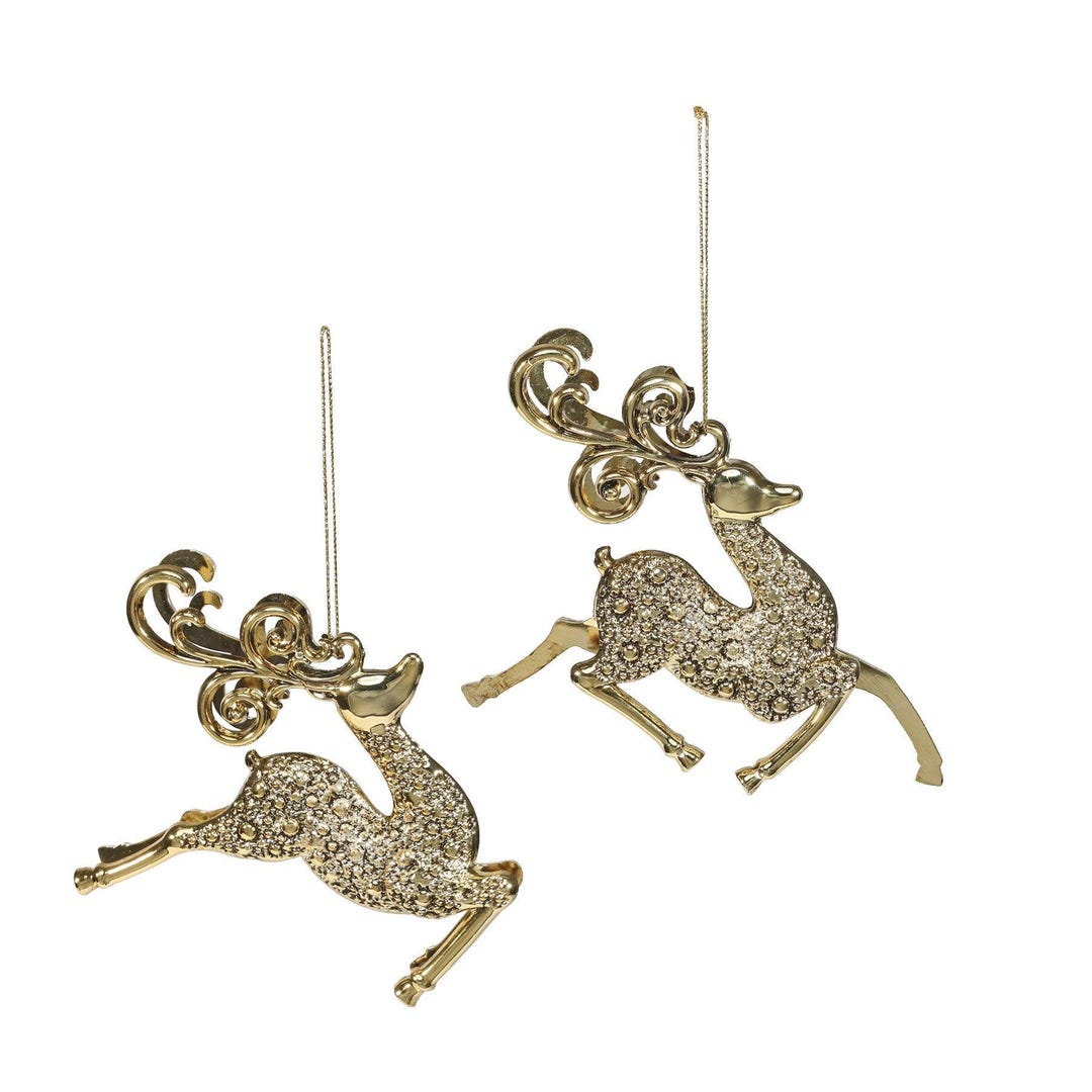 Gold Antique Reindeer Assorted Hanging Decoration - Etsy