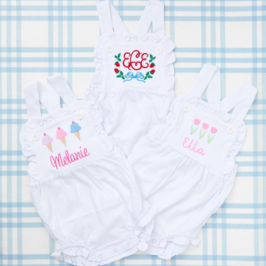 Cotton Sunsuit With Motif // Baby Shower Gift, Soft Onesie, Baby Girl ...