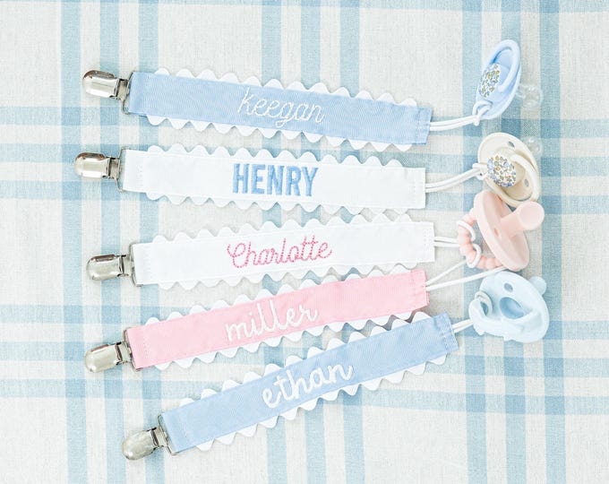 Pacifier Clips // Paci Clip, Monogram Pacifier Clip, Pacifier Holder ...