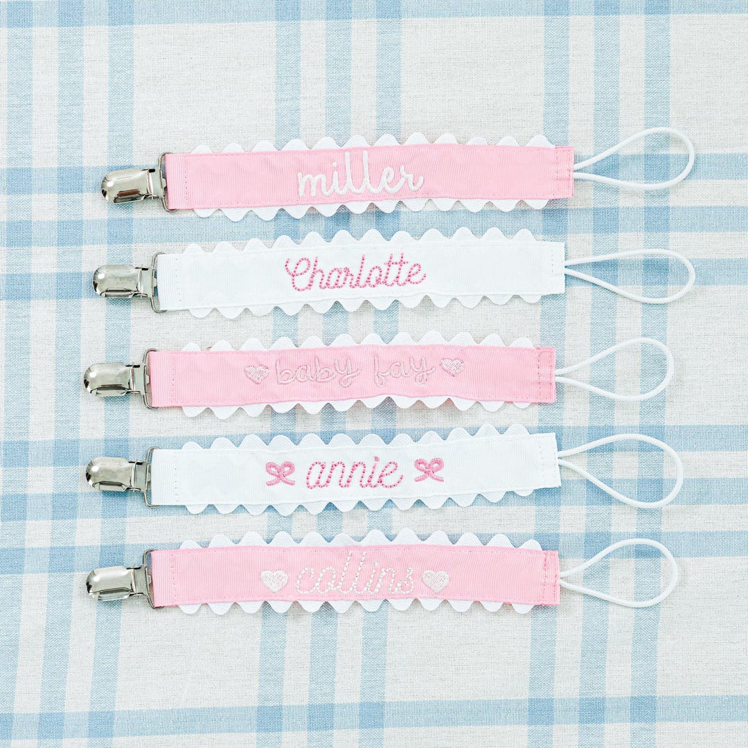 Pacifier Clips // Paci Clip, Monogram Pacifier Clip, Pacifier Holder ...