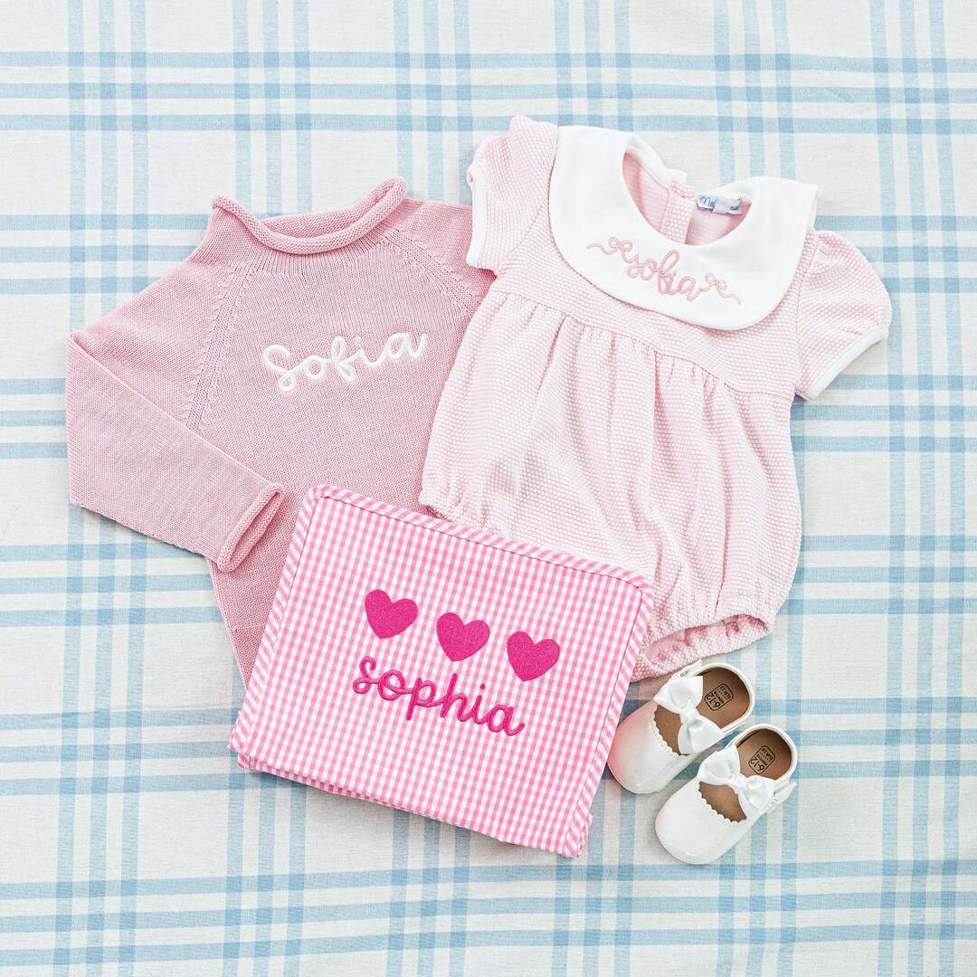 Short Sleeve Bubble Onesie With Bib // Monogram Onesie, Custom Name ...