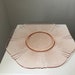 Vintage Large Round Pink Glass Serving Platter With Etched Flowers ...