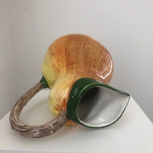 Vintage Italian Majolica Yellow Pear Jug, Hand Made Bassano Ceramic ...