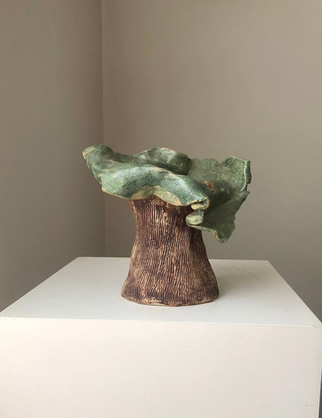 Vintage Studio Pottery Abstract Tree Ceramic Sculpture, Hand Made Bark ...