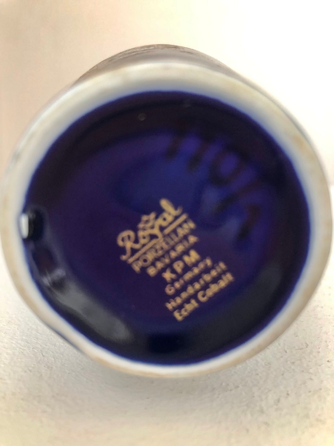 Vintage Royal Bavaria KPM Cobalt Blue Gold Vase Mid Century - Etsy