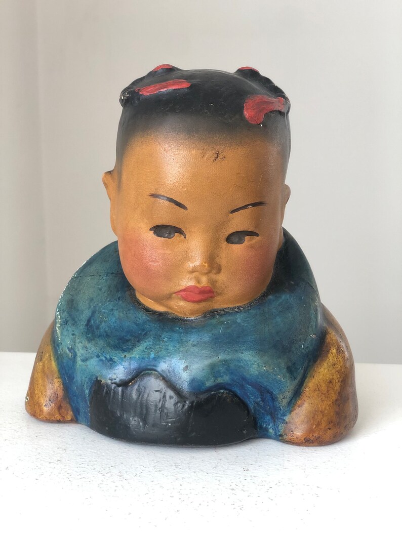 1920s Antique Bust Chinese Girl Esther Hunt, Hand Painted Cute Girl ...