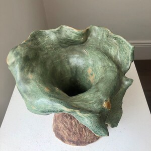 Vintage Studio Pottery Abstract Tree Ceramic Sculpture, Hand Made Bark ...