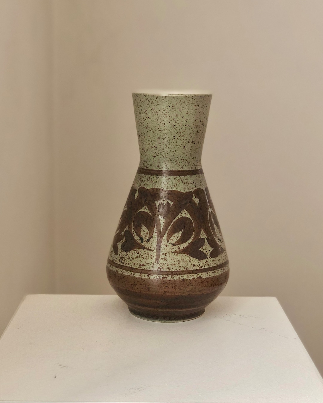 Vintage Cinque Ports Rye Studio Pottery Brown Beige Vase Mid - Etsy