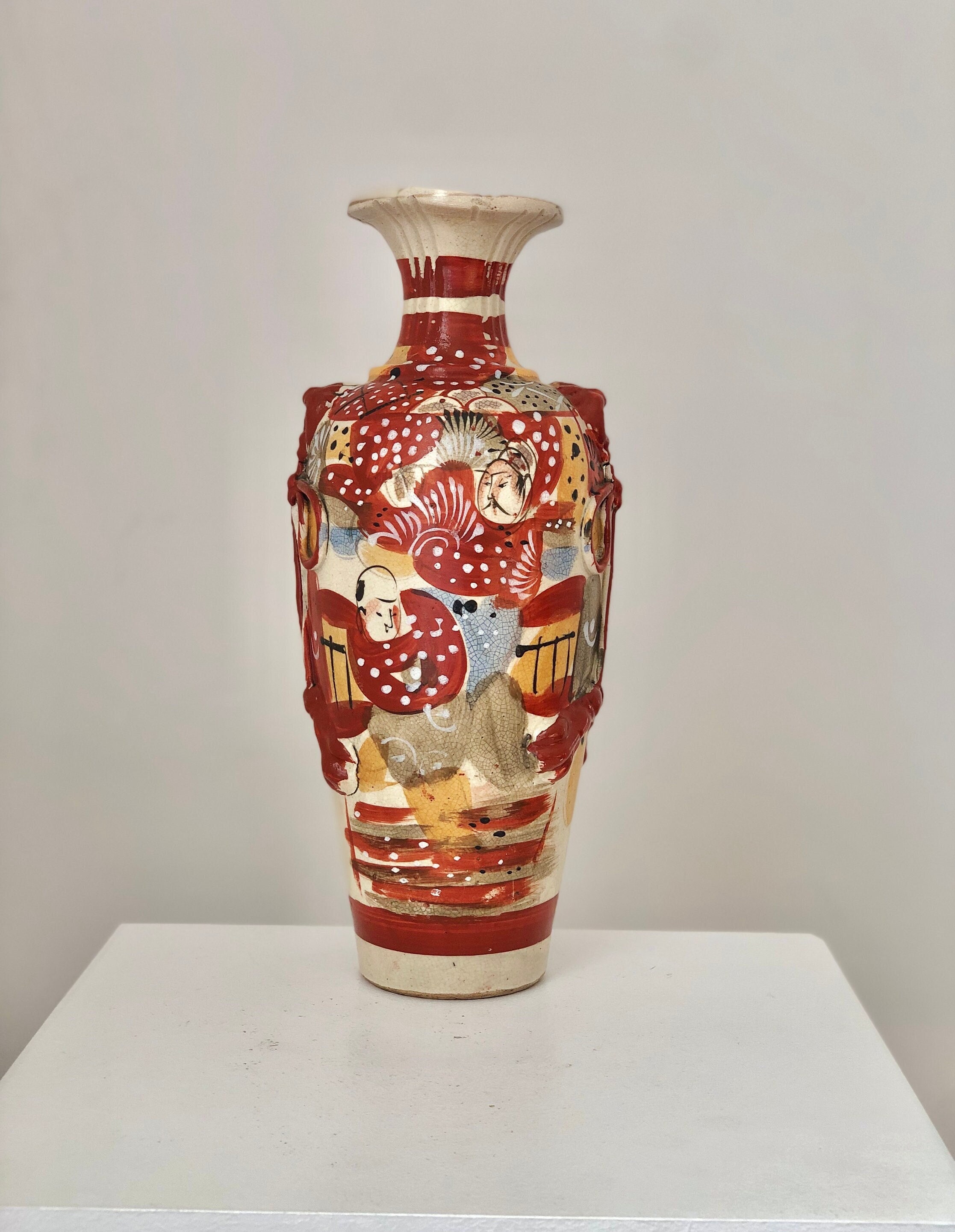 Red Japanese Large Samurai Satsuma Vase Antique Decorative - Etsy UK