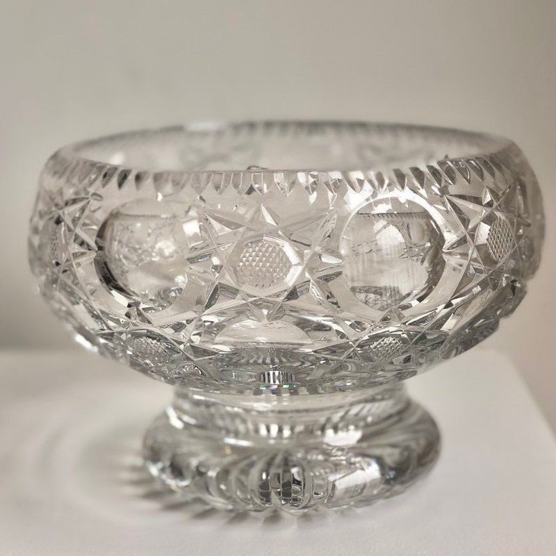 Large Heavy Glass Bowl - Etsy