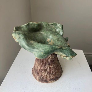 Vintage Studio Pottery Abstract Tree Ceramic Sculpture, Hand Made Bark ...