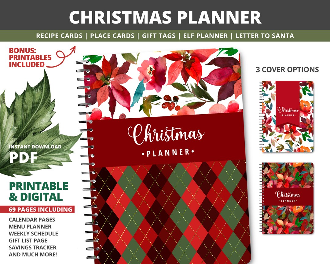 Christmas Planner Inserts and Christmas Planner Cover With Beautiful ...