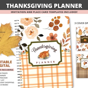 Thanksgiving Planner Printable, Digital Holiday Planner, Planner ...