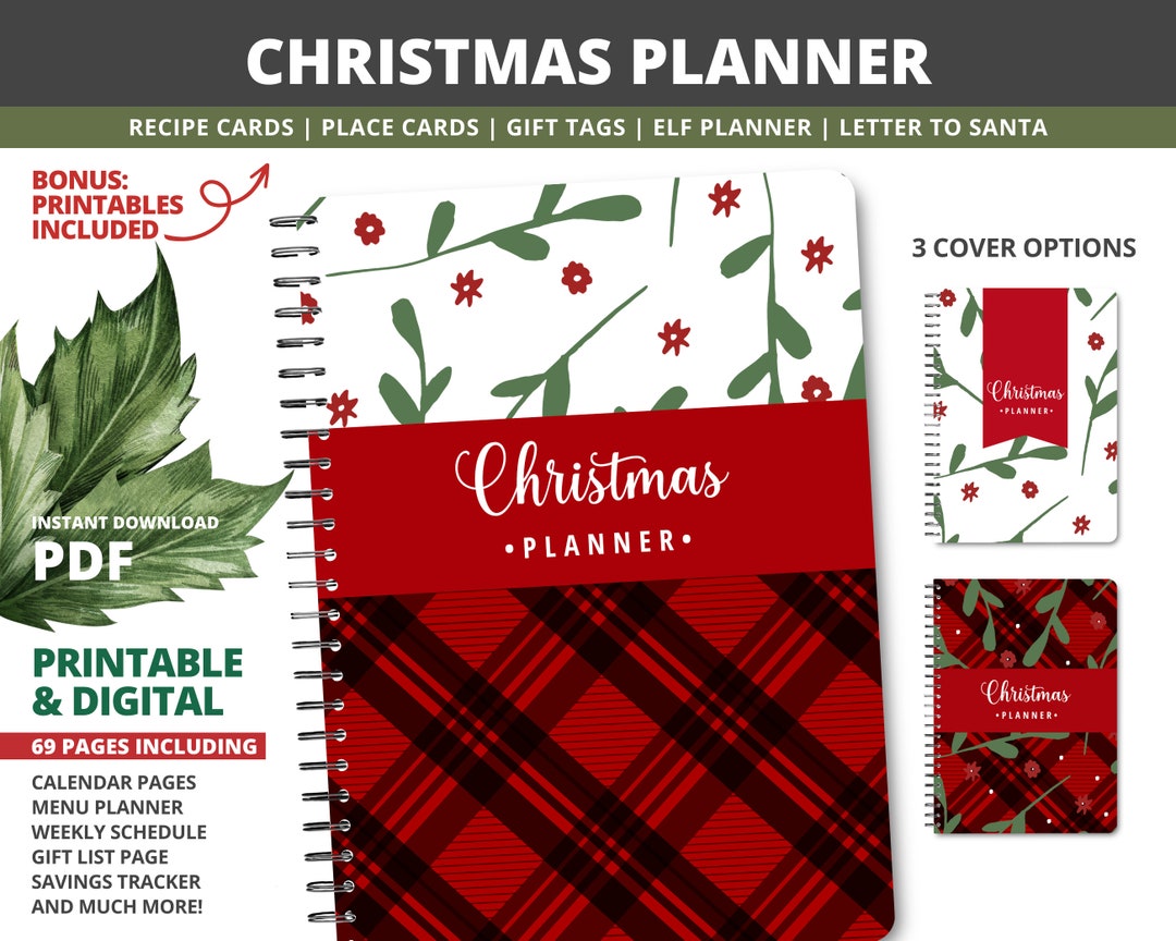 Christmas Planner Inserts and Planner Dashboard With a Holiday Cover ...
