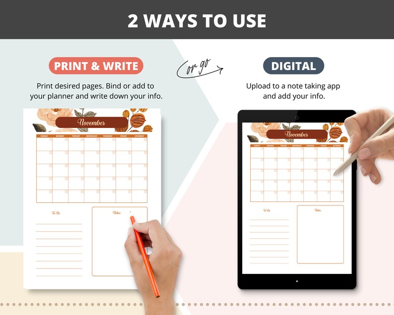 Thanksgiving Planner Printable, Digital Holiday Planner, Planner ...
