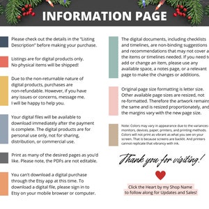 Christmas Planner With Beautiful Holiday Flowers and Green Plaid Design ...