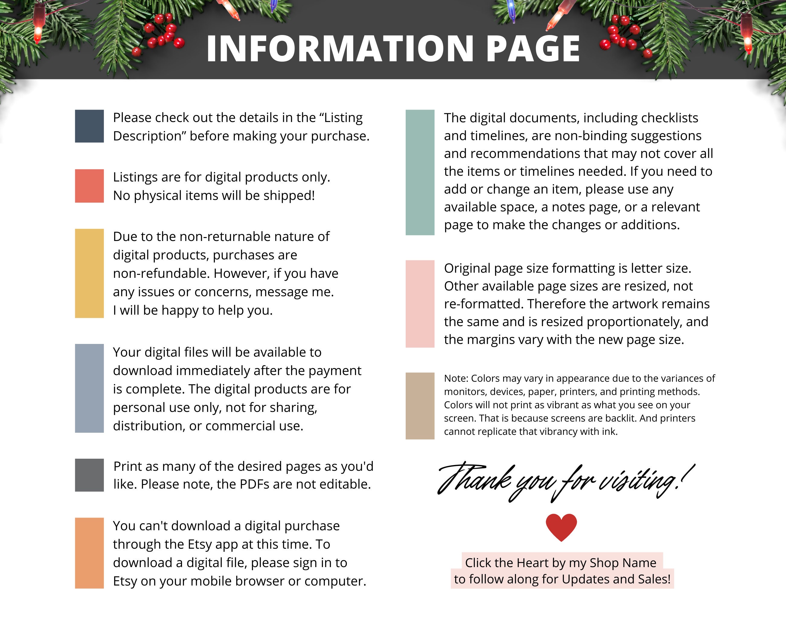 Christmas Planner With Beautiful Holiday Flowers and Green Plaid Design ...