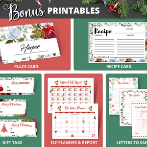 Christmas Planner With Beautiful Holiday Flowers and Green Plaid Design ...