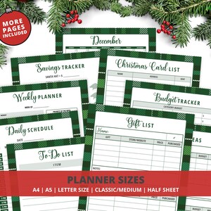 Christmas Planner and Planner Dashboard With Cute Flowers and Green ...