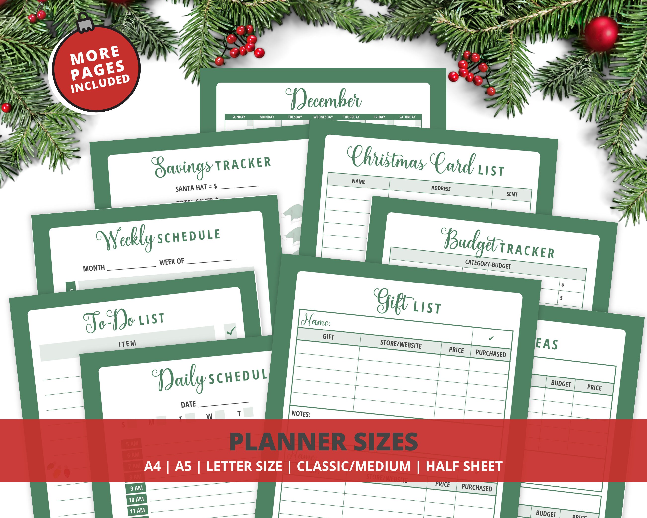 Holiday Planner With Planner Inserts and Covers With Beautiful ...
