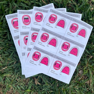 Tongue Myofunctional Therapy Exercise Cards Pdfs FREE Coloring Page ...