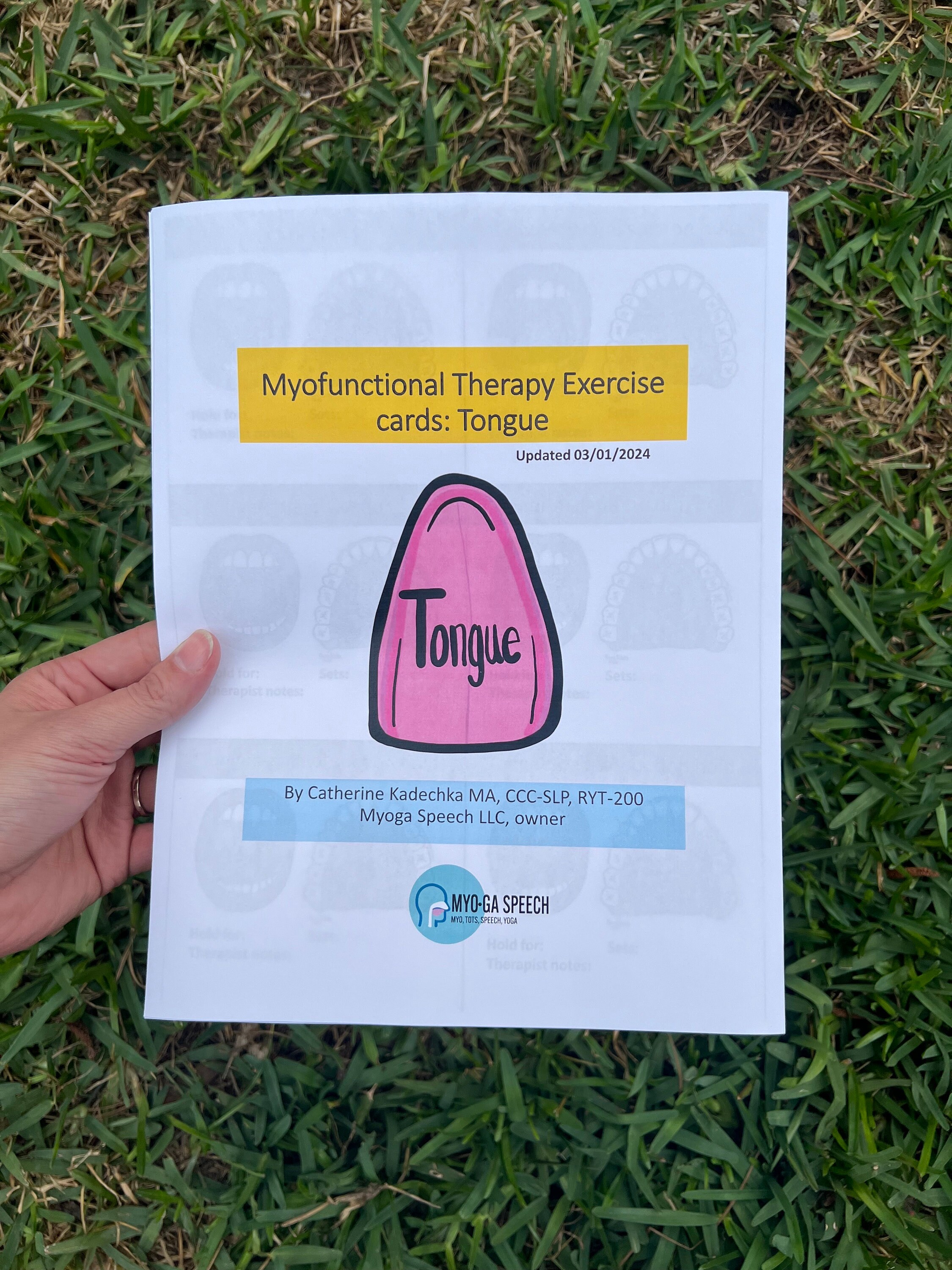 Tongue Myofunctional Therapy Exercise Cards Pdfs FREE Coloring Page ...