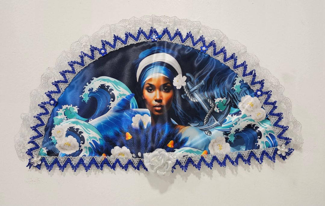 Yemaya Fan Blessed | Abanico De Yemaya Abanico | Abanico De Orisha ...