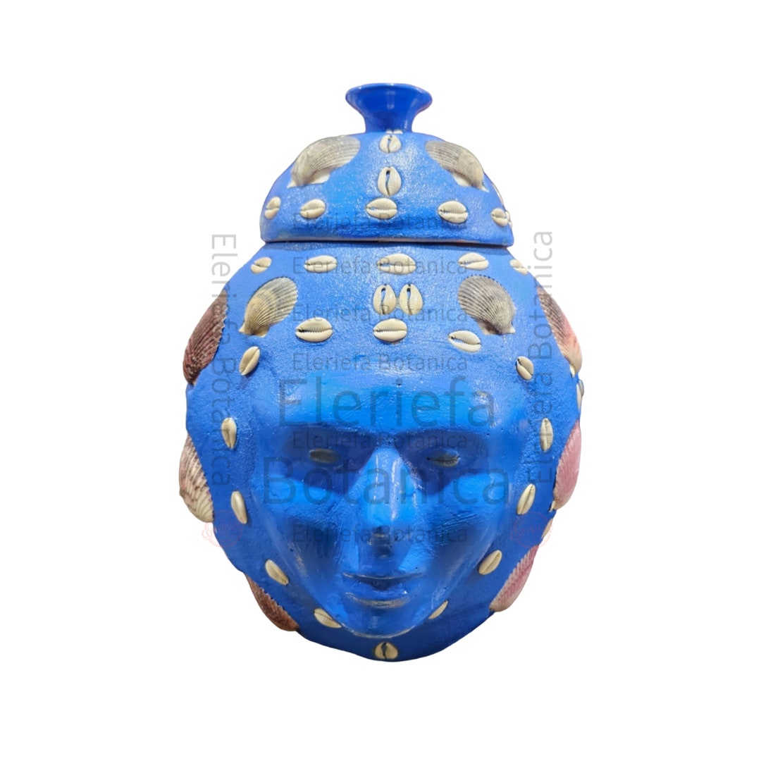 Sopera De Olokun Tinaja Grande Para Olokun Decorada Con Conchas Potiche ...