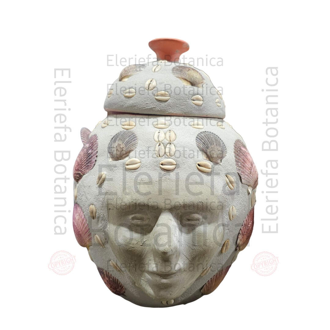 Sopera De Olokun Tinaja Grande Para Olokun Decorada Con Conchas Potiche ...