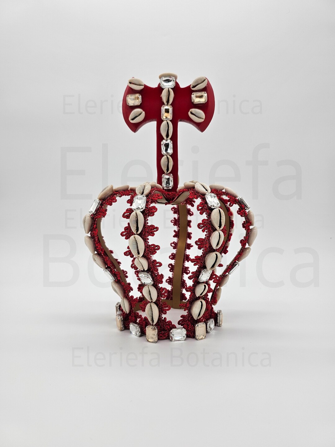 Corona De Shango Crown of Shango Metal, With Cowries and Gemstone, Ade ...