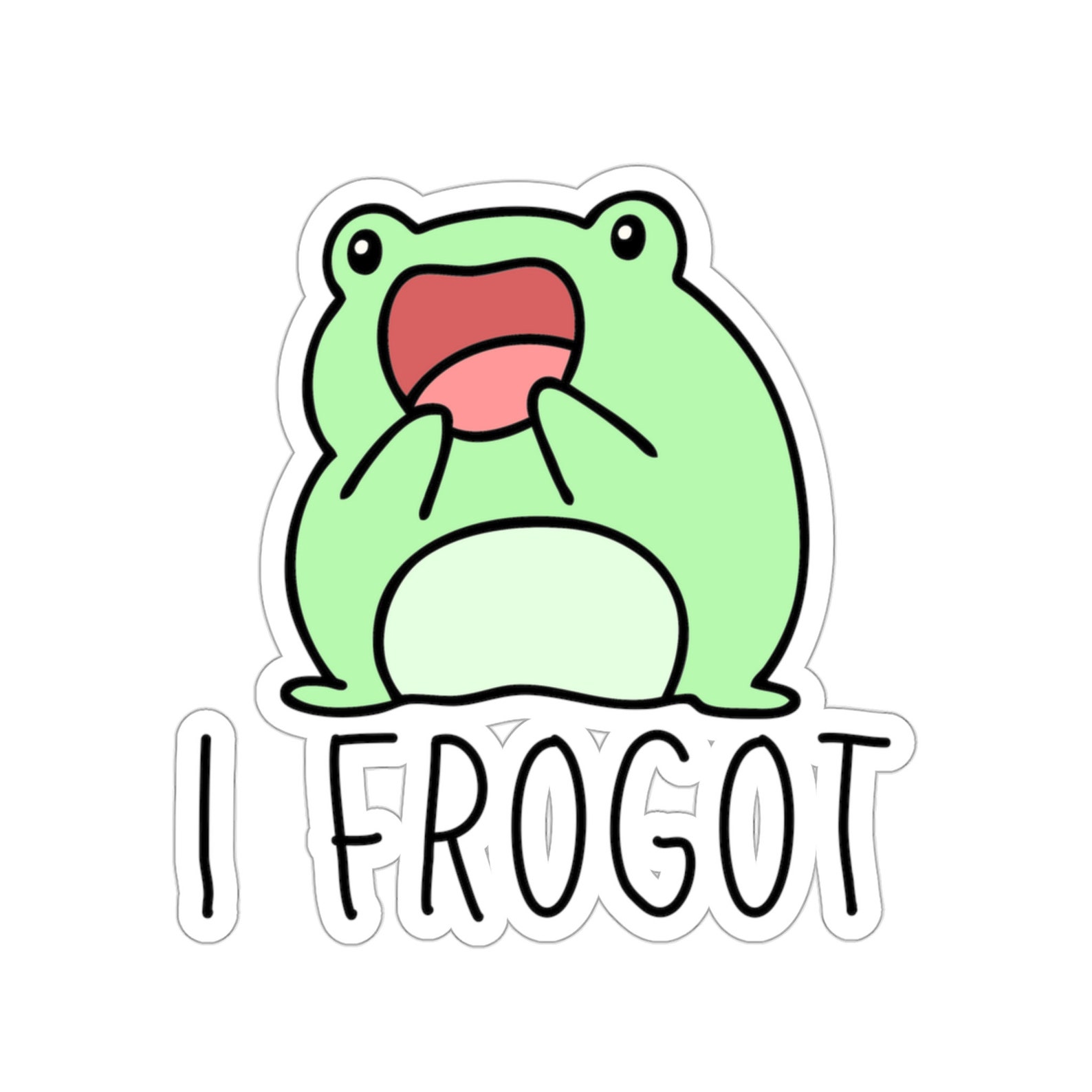 Cute Funny Frog Pun Animal Kiss-cut Sticker - Etsy